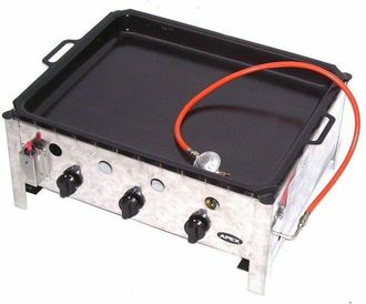 Apex edelstahl gasbr&auml;ter 10 kW 3 flammig gasgrill br&auml;ter grill bbq Grillwagen Pfanne Set 3