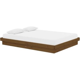 vidaXL Cadre de lit sans matelas marron miel bois massif vidaXL