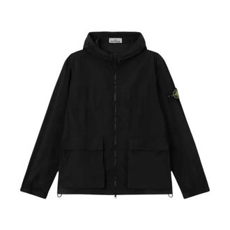 Stone Island Homme, Sport, Noir, Taille: M Parka Courte Nylon Smerigliato-TC