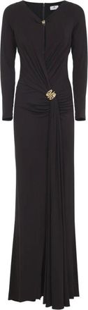 Elisabetta Franchi Femme, Robes, Brun, Taille: 38 FR Robe de Soir&eacute;e Tapis Rouge avec D&eacute;tails de Bijoux