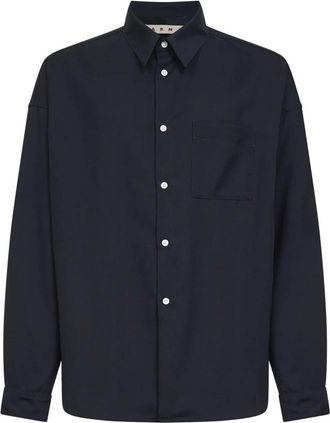 Marni Homme, Chemises, Bleu, Taille: S Chemise en laine vierge