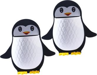 BESPORTBLE 2 St&uuml;ck Wandhalter Pinguin Aufbewahrungsbox aus Robustem Kunststoff Selbstklebend Vielseitiger Organizer f&uuml;r B&uuml;ro Bad K&uuml;che Schlafzimmer Stabil und La