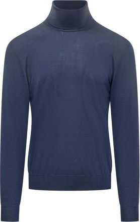 FILIPPO DE LAURENTIIS Homme, Pulls, Bleu, Taille: XL Wool Turtleneck