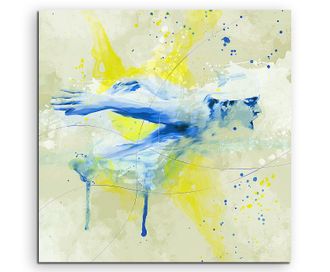 Paul Sinus Art Schwimmen I 60x60cm SPORTBILDER Splash Art Wandbild Aquarell Art