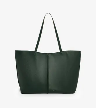 Le Tanneur Sac cabas grand mod&egrave;le Hortense en cuir grain&eacute; double face