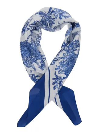 MC2 Saint Barth Womens Silk Square Scarf Blue Scarfs