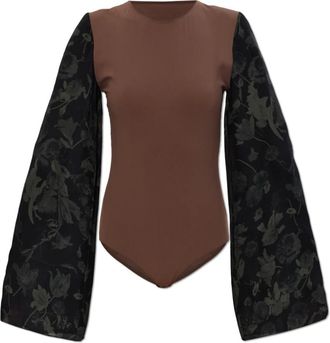 Maison Margiela Femme, Tops, Brun, Taille: 40 FR Body avec Manches &Eacute;vas&eacute;es