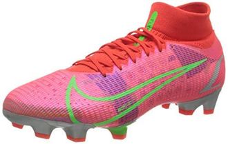 Nike Homme Superfly 8 Pro FG Football Shoe, Bright Crimson/Metallic Silver, 38.5 EU