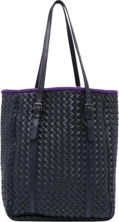 Bottega Veneta Pre-owned Woven Leather Tote Bag - - Pre-owned - Damen - Lila - ONE SIZE