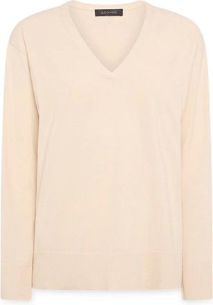 Elena Miro Femme, Pulls, Blanc, Taille: 48 FR Pull &agrave; col en V