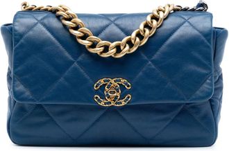 Chanel Hobo Bags - Large Lambskin 19 Flap - Gr. unisize - in Blau - f&uuml;r Damen