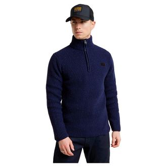 G-Star G-Star RAW Mens Double Collar Skipper Knit Sweater, Blau (Imperial Blue D25123-D754-1305), X-Large
