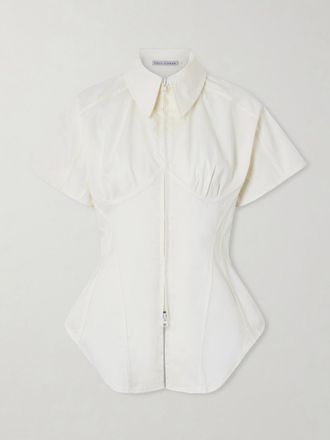 Tolu Coker Haut En Serge De Coton M&eacute;lang&eacute; - Blanc