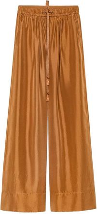 Forte_Forte Femme, Pantalons, Brun, Taille: 38 FR Pantalon &agrave; Cordon en Soie Habotai