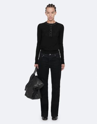AllSaints Coyte henley &agrave; surpiq&ucirc;res noir