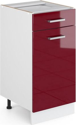 Vicco Meuble cuisine R-Line, Rouge bordeaux Haute brillance, 40 cm sans plan de travail Vicco