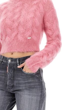 Dsquared2 Cropped Mohair Blend Sweater - Pink