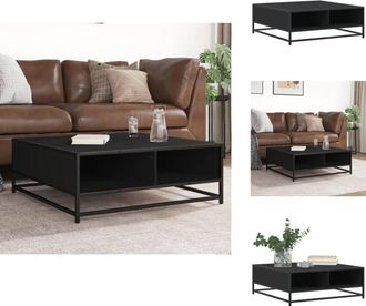 vidaXL Couchtisch Schwarz 80x80x30 cm Holzwerkstoff und Metall - Couchtisch - Couchtische - Couchtisch Niedrig - Tisch