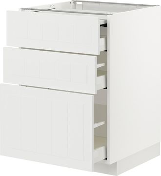 IKEA METOD / MAXIMERA Unterschr auszb Arbeitsfl/3 Schubl