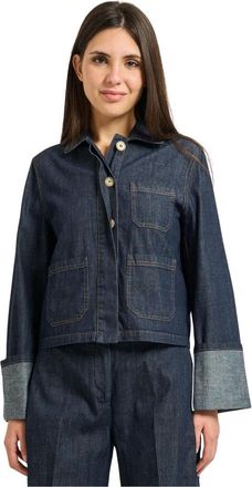 Manila Grace Femme, Vestes, Bleu, Taille: 42 FR Veste en jean courte