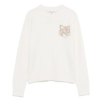 Maison Kitsun&eacute; Round-Neck Strickwaren - - Knitwear - Damen - Wei&szlig; - M