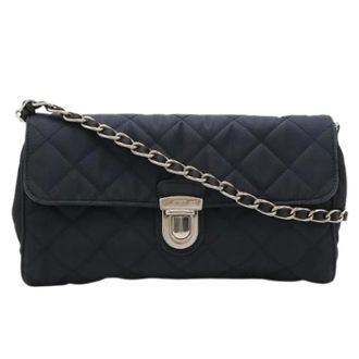 Prada Sac bandouli&egrave;re 2-en-1 en tissu et cuir Pre-owned - Femme - Pre-owned - Bleu - Taille: ONE Size