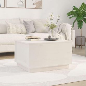 vidaXL Vidaxl - Table basse Blanc 60x50x35 cm Bois massif de pin