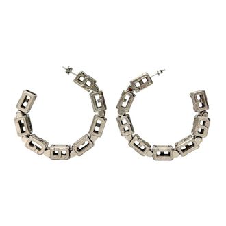 GCDS Gcds, Femme, Accessoires, Gris, Taille: ONE Size Hoop Earrings