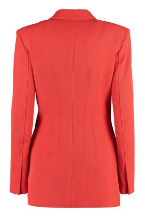 Genny Womens Double-Breasted Wool Blazer Red Blazers Jacket