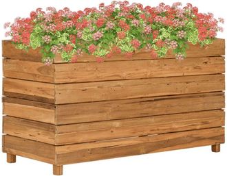 vidaXL Lit surélevé 100x40x55 cm bois de teck recyclé et acier Vidaxl