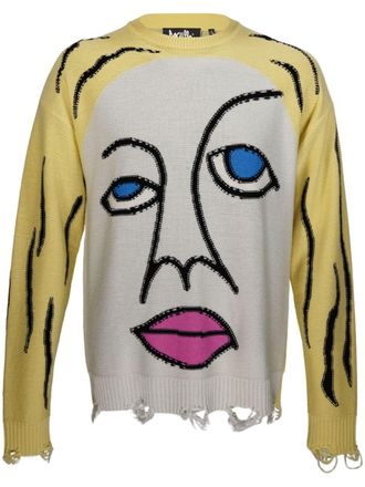 Haculla Pullover mit Gesicht-Motiv - Gelb