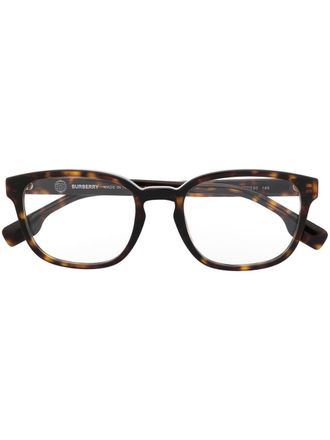 Burberry Sunglasses lunettes de vue &agrave; monture effet &eacute;caille de tortue - Marron