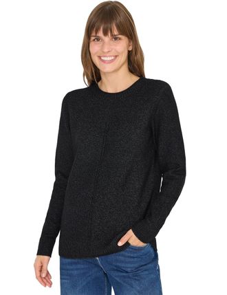 Cecil Damen 3016933 Kuscheliger Pullover, Black Melange, XXL