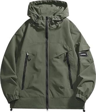 Generic Veste Femme Chic Et Elegant Veste d&eacute;contract&eacute;e polyvalente pour femme coupe-vent ample unie tendance parfaite pour toutes occasions (Green, L)