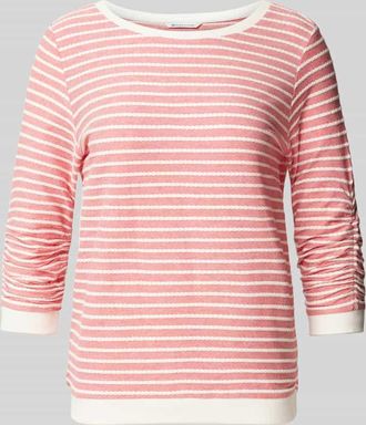 Tom Tailor Denim Shaped Fit 3/4-Shirt mit gerafften Ärmeln und Baumwoll-Anteil