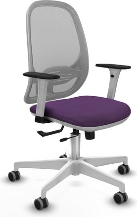 Piqueras y Crespo Schreibtischstuhl mit Rollen aus Silikon mit 1D-Armen, h&ouml;henverstellbare Lendenwirbelst&uuml;tze, ausgestattet mit Syncro/Translack und Schneideschaum, Gra