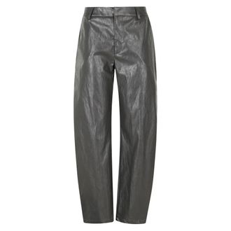 Federica Tosi Pantalone Balloon Pelle Metallo - - Trousers - Damen - Grau - XS