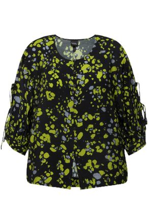 Ulla Popken Damen, große Größen, Bluse mit Knopfleiste und Punkte Druck