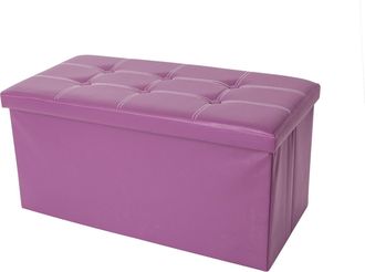 Mobili Rebecca Fu&szlig;bank Puff, Aufbewahrungsbox mit Stauraum, rechteckige Sitzbank, Violett - Ma&szlig;e: 38 x 76 x 38 cm (HxLxB) - Art. RE4903