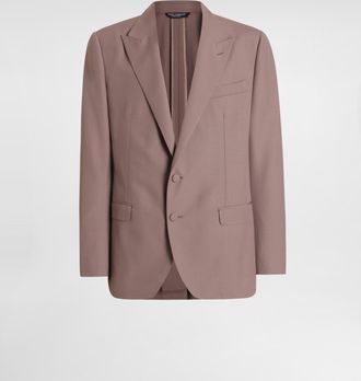 Dolce & Gabbana Single-breasted Wool Poplin Jacket - Mann Anz&uuml;ge Und Blazer Brown 50