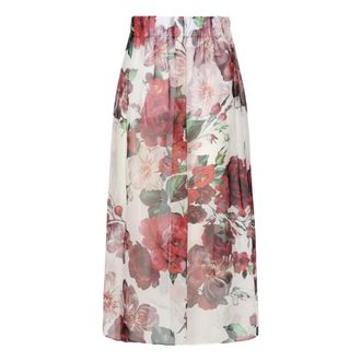 Dolce & Gabbana Seidenchiffonrock mit elastischem Bund - - Skirts - Damen - Mehrfarbig - M