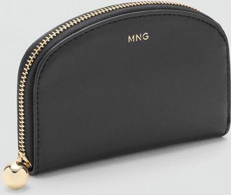 Mango Portefeuille moyen avec mini perles noir - Femme - Taille unique - MANGO