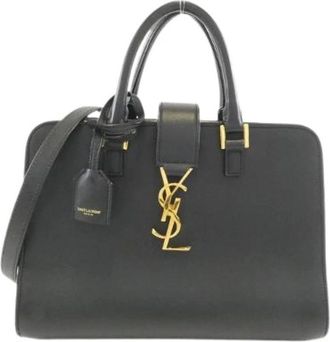 Saint Laurent Pre-owned Baby Cabas Monogram Calf Handbag - Femme - Pre-owned - Noir - Taille: ONE Size
