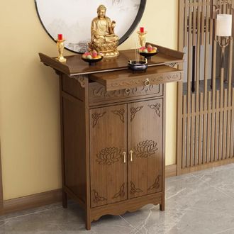 Generic Hausaltar, pers&ouml;nlicher Schrein - Buddhistischer Nischenschrank mit Stauraum - H&ouml;lzerner De-Muertos-Altar f&uuml;r Heimdekoration und Meditation