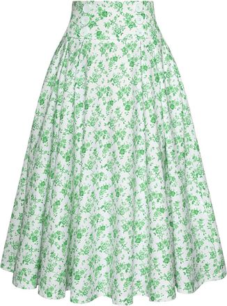 Belle Poque Damen Lässig Hohe Taille plissiert A-Linie Midi-Rock mit Tasche