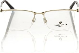 Frankie Morello Homme, Accessoires, Jaune, Taille: ONE Size Lunettes de vue Clubmaster en métal doré