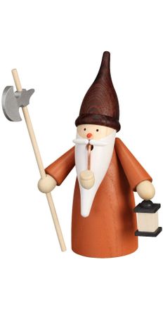 Seiffener Volkskunst | Räuchermännchen Erzgebirge Wichtel | 16 cm | erzgebirgische Holzkunst Weihnachten | 12323 | Nachtwächterwichtel