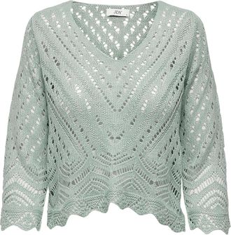 Jacqueline de Yong JdY Damen Jdynew Sun 3/4 Cropped KNT Noos Strickpullover, Jadeite, XL EU