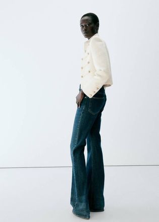 Mango Veste en tweed avec brandebourgs d&eacute;coratifs &eacute;cru - Femme - XXS - MANGO