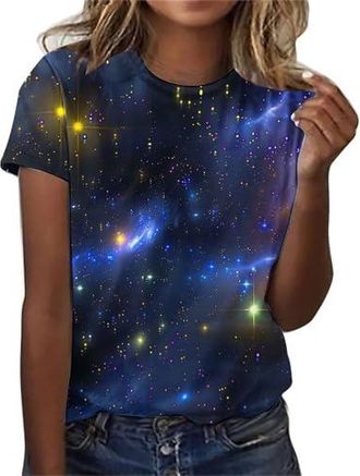 Generic Tee Shirt Femme Grande Taille D&eacute;t&eacute; Manches Courte Basiques Hauts T-Shirts D&eacute;t&eacute; D&eacute;contract&eacute;s L&acirc;ches Top &Agrave; La Mode Manche Court Chemisier Chic Et Elegan